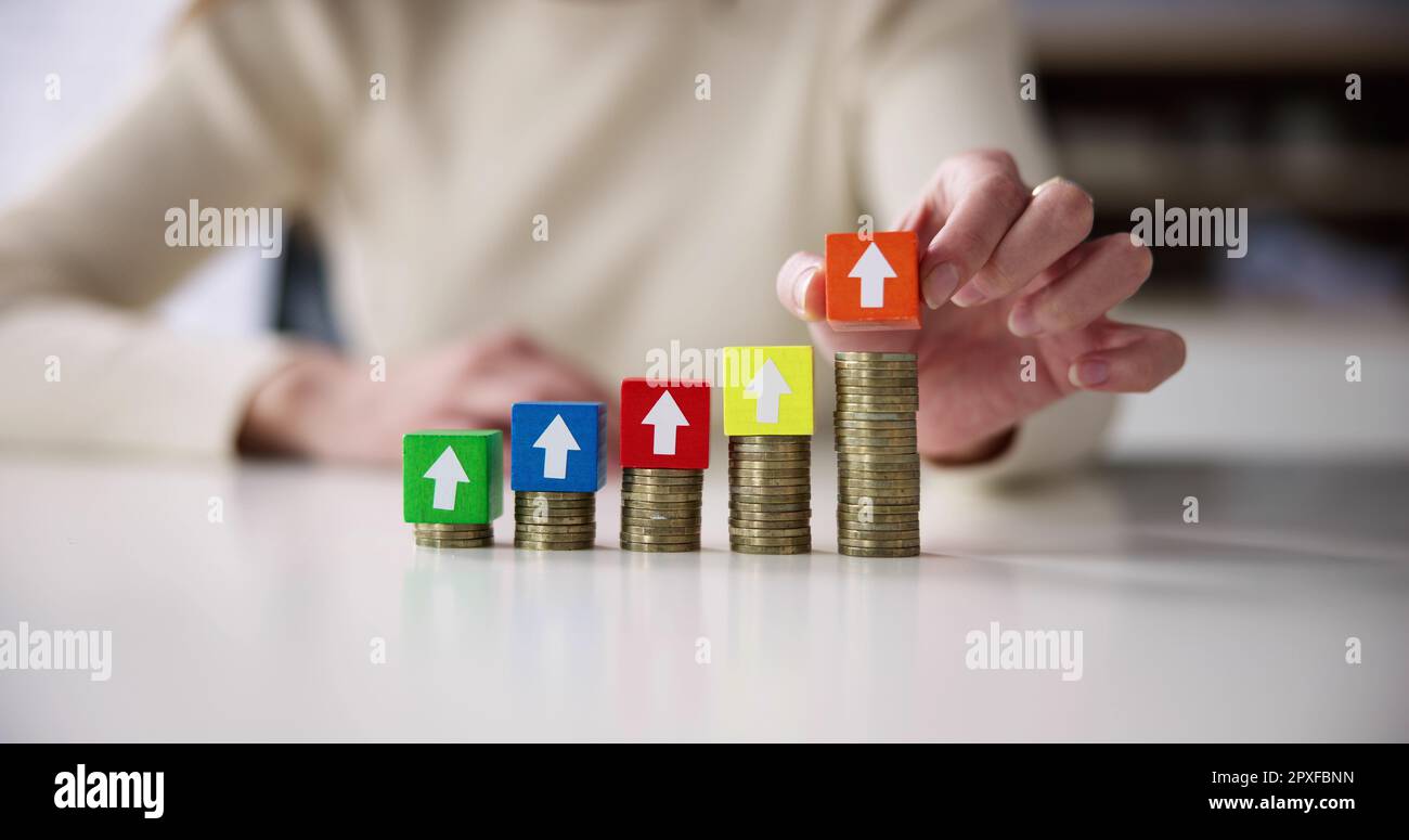 Salary Increase, Insurance Cost And Capital Rise Stock Photo - Alamy