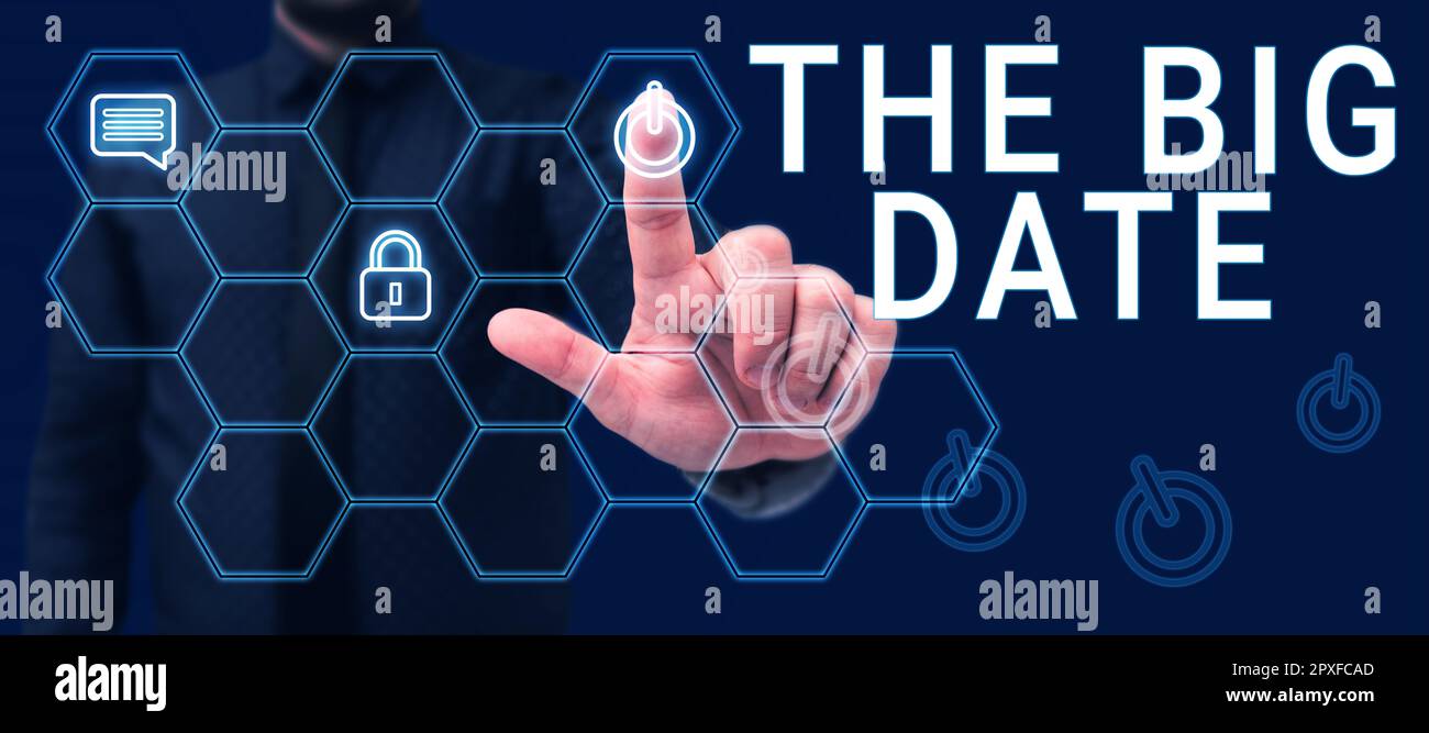 Text showing inspiration The Big Date, Concept meaning Important day ...