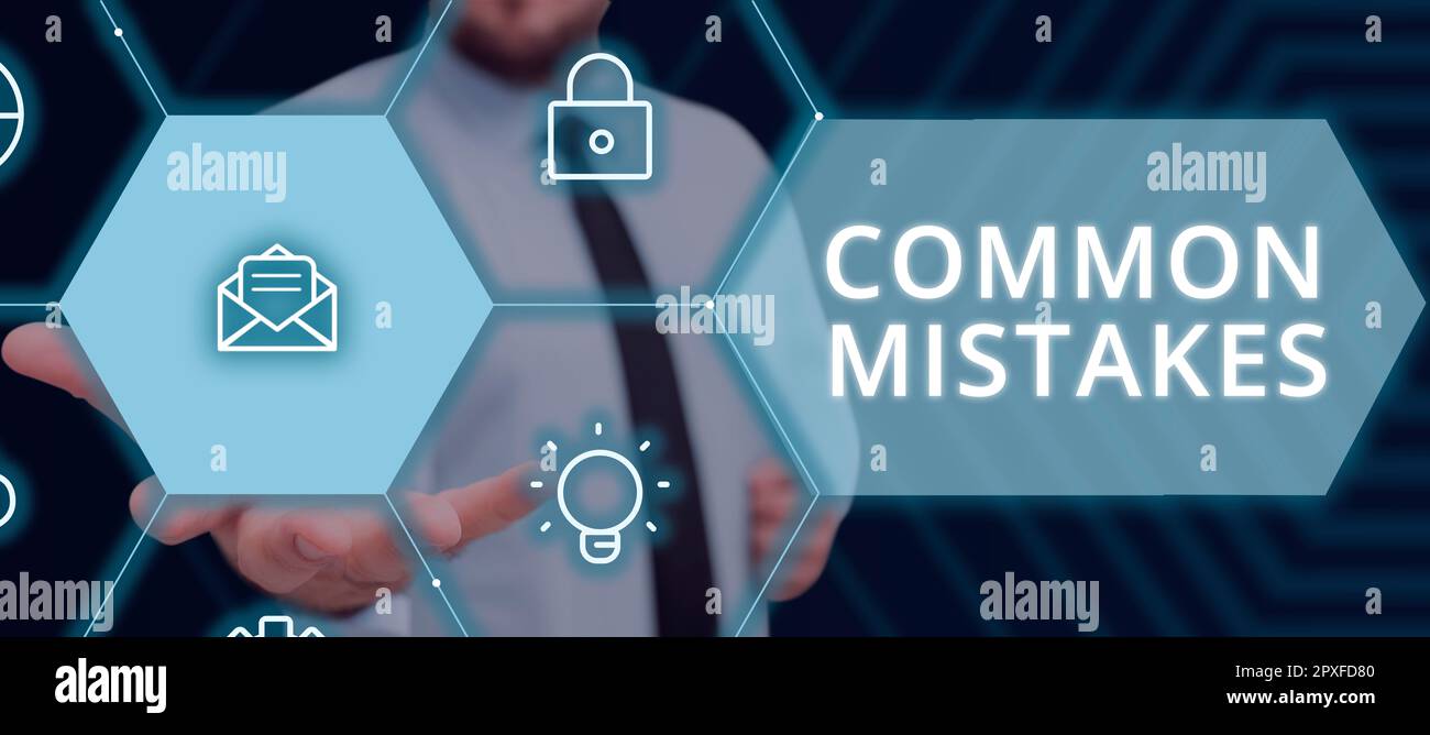 Conceptual display Common Mistakes, Business concept actions that are ...