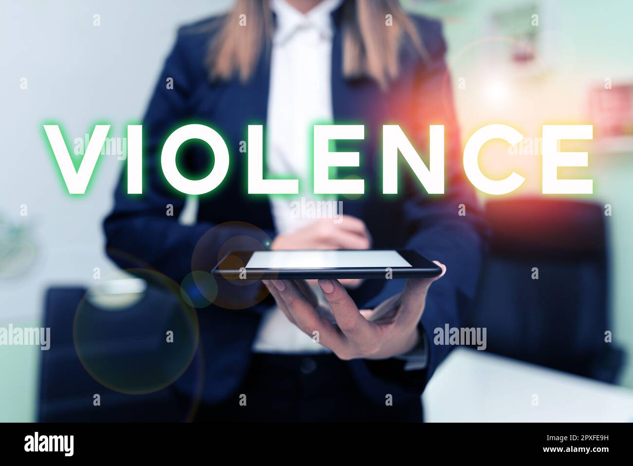 Sign displaying Violence, Word Written on the use of physical force to ...