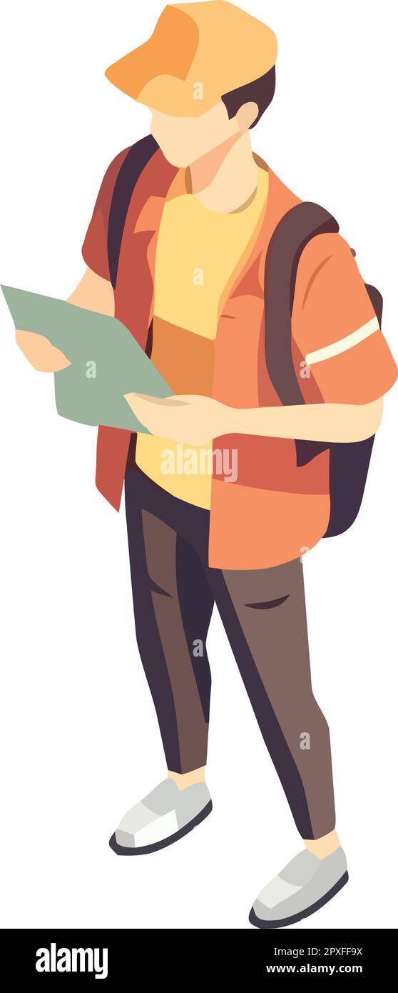 Hiking man carrying backpack for adventure Stock Vector Image & Art - Alamy