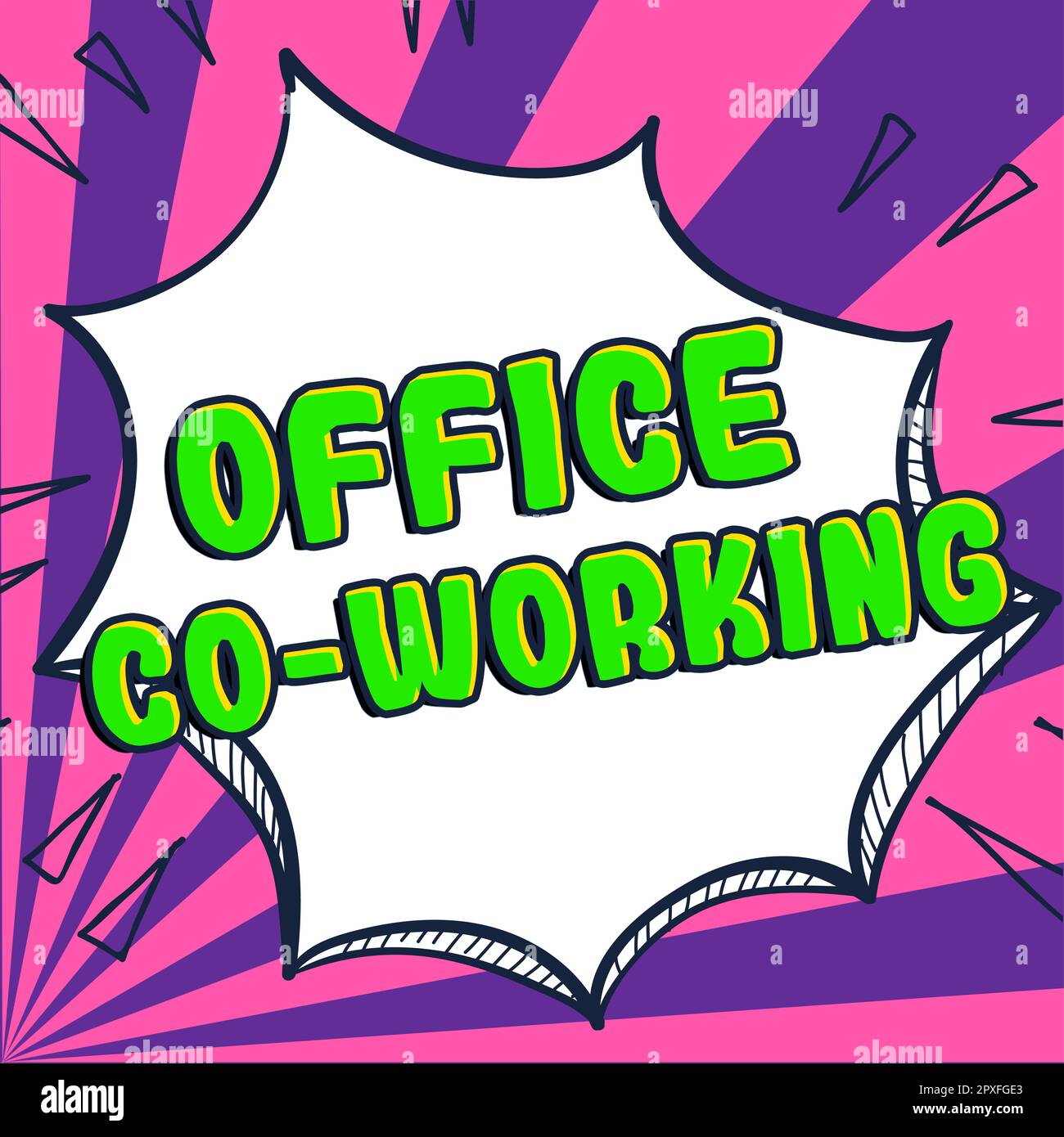 Sign displaying Office Co Working, Word for Business services providing ...
