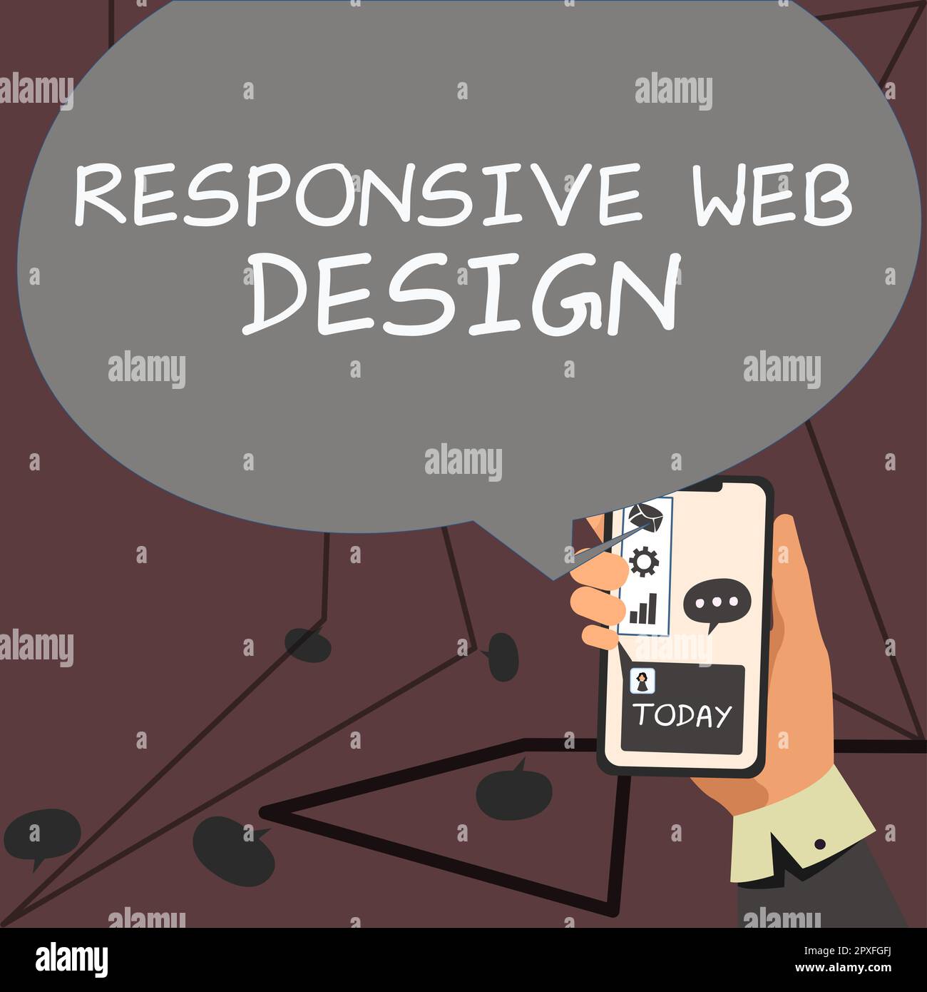Conceptual display Responsive Web Design, Business idea web page creation that makes use of ...