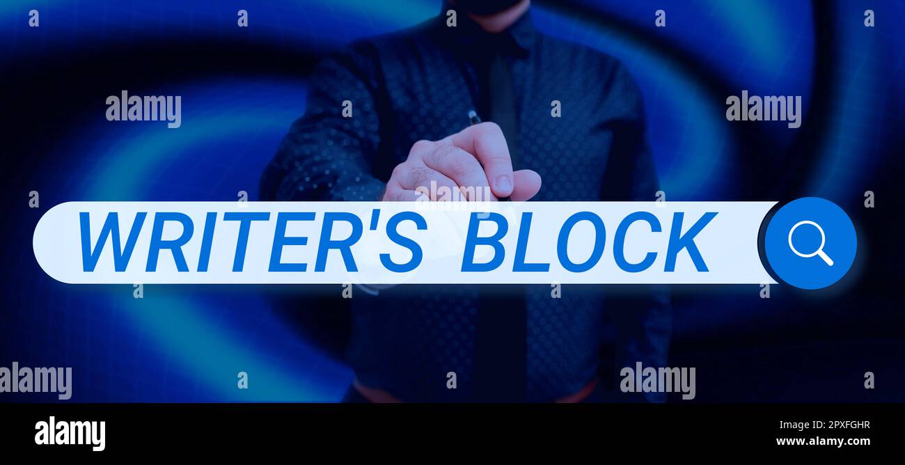 Inspiration showing sign Writer S Block, Business overview Condition of being unable to think of ...