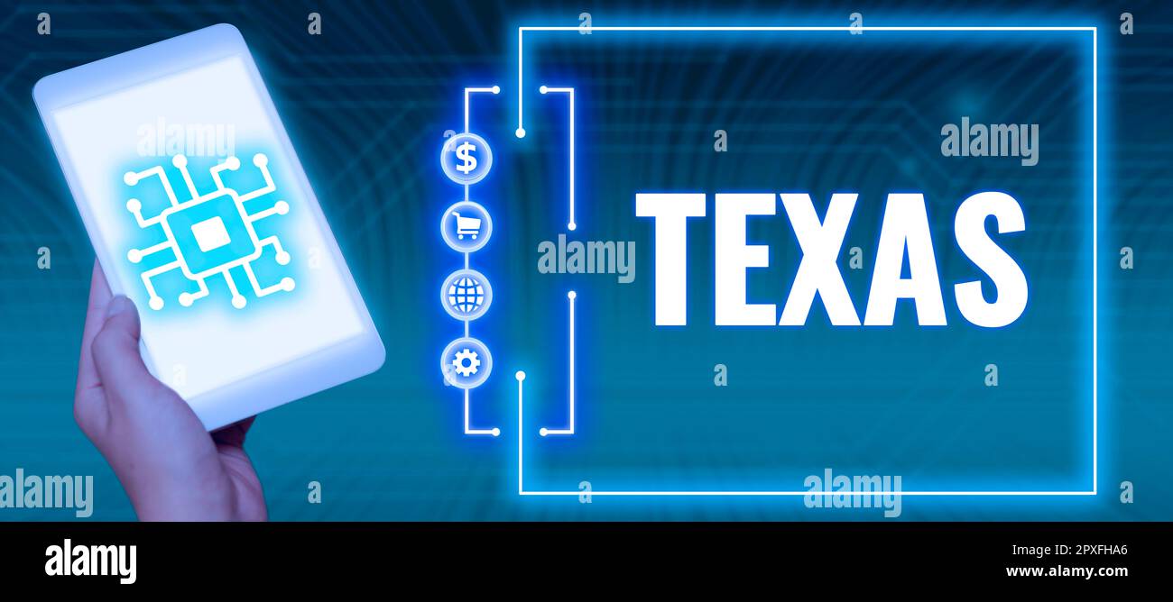 Text sign showing Texas, Conceptual photo based on Caddo word taysha ...