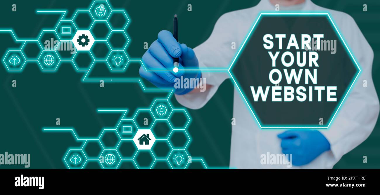 Hand writing sign Start Your Own Website, Concept meaning serve as ...