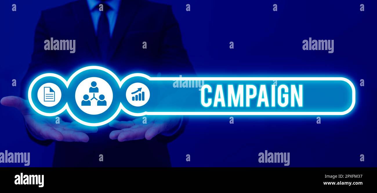 Inspiration showing sign Campaign, Business idea organized course of ...