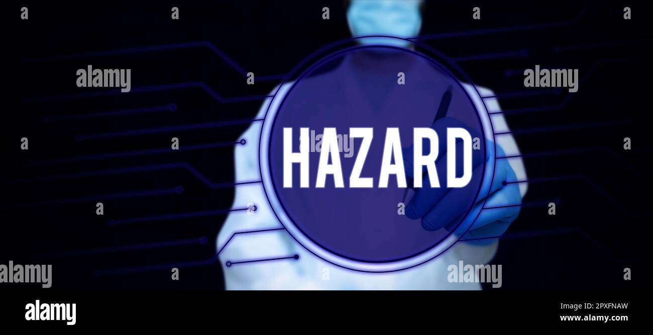 Sign displaying Hazard, Internet Concept account or statement ... Sign displaying Hazard, Internet Concept account or statement ...