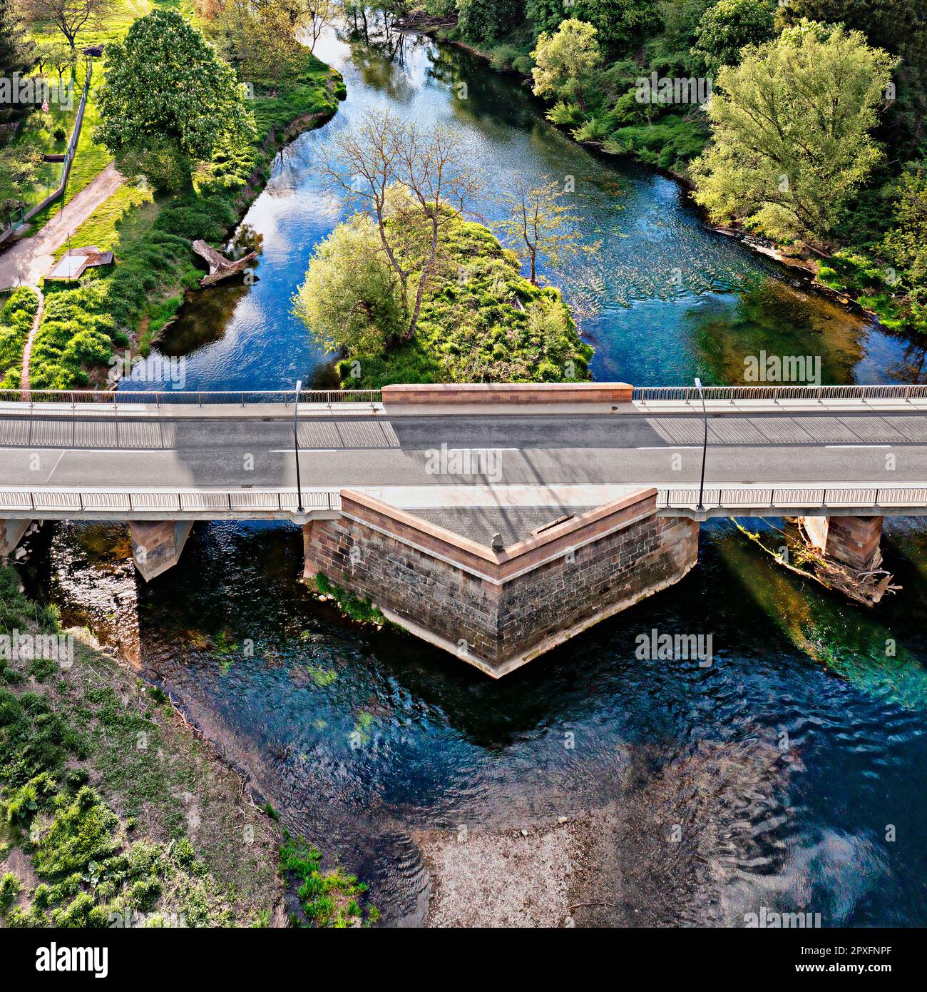 Historical bridge over the Nied, Siersburg, Saarland, Germany Stock ...