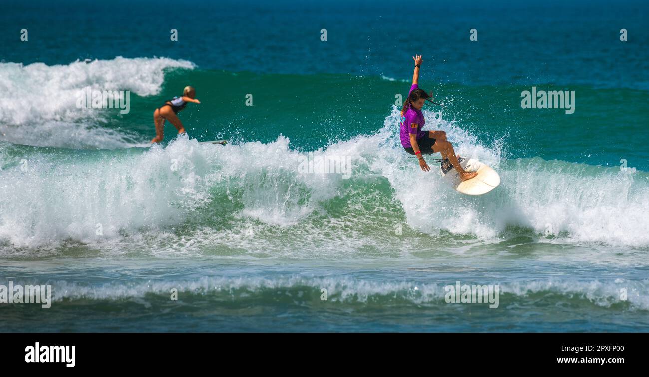 Ahangama, Sri Lanka - 03 26 2023: Surfer girls in action at Red Bull ...