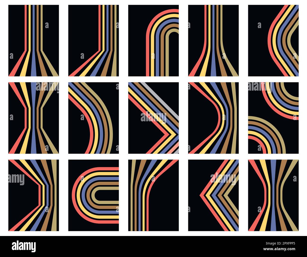 Retro vintage style stripes background poster lines. Vector ...