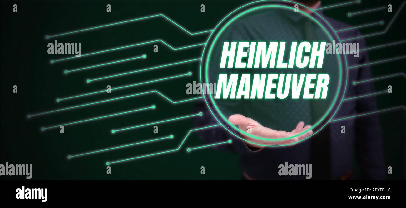 Writing displaying text Heimlich Maneuver, Word Written on application ...