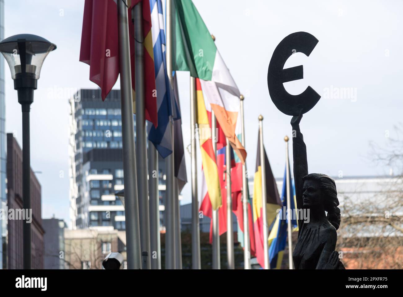 Bronze statue Europe from 1993 by May Claerhout, statue of Europa ...