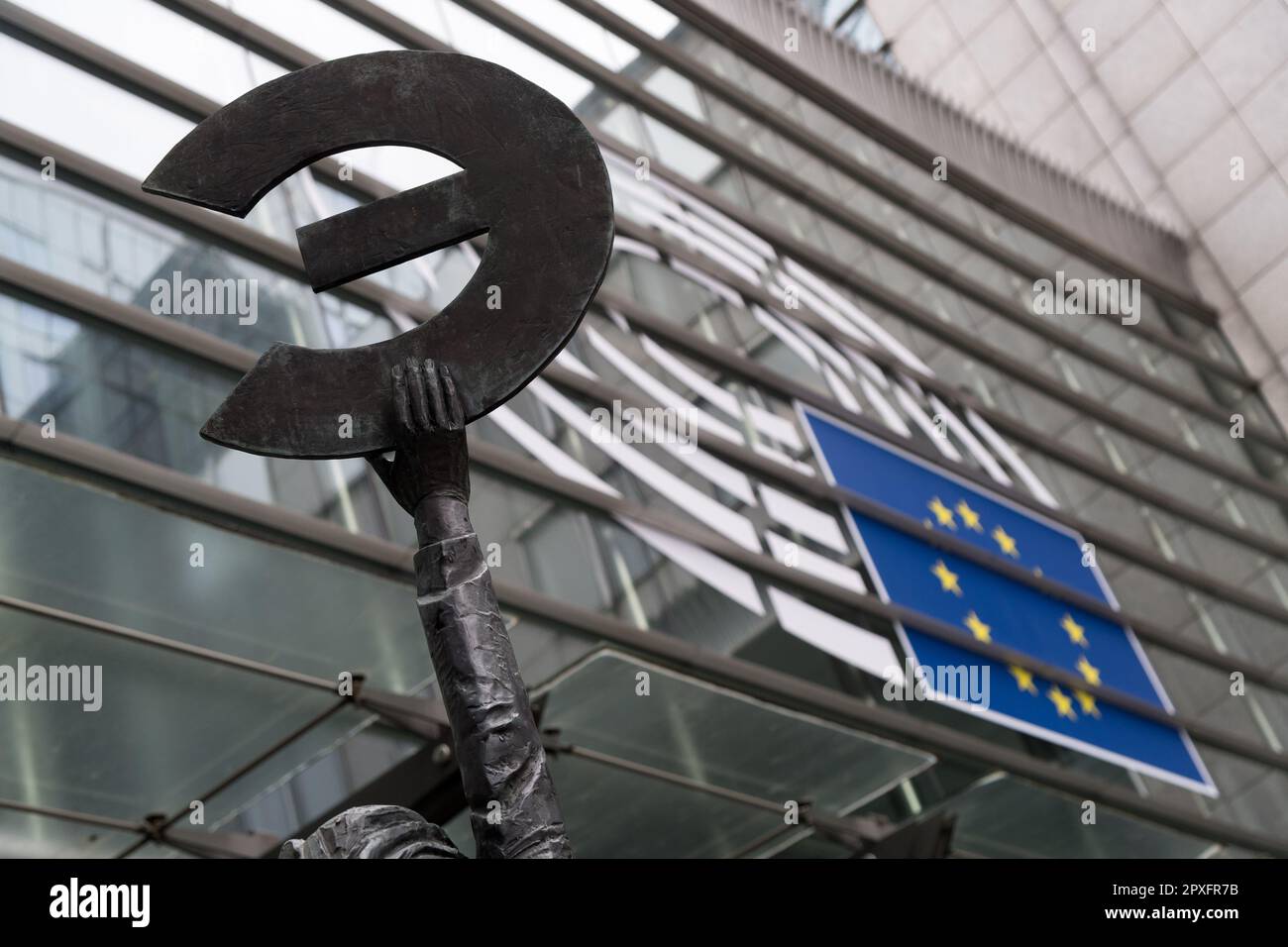 Bronze statue Europe from 1993 by May Claerhout, statue of Europa ...