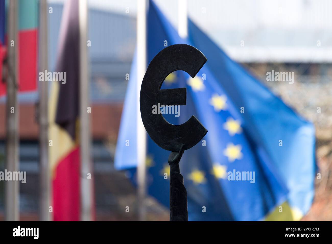 Bronze statue Europe from 1993 by May Claerhout, statue of Europa ...