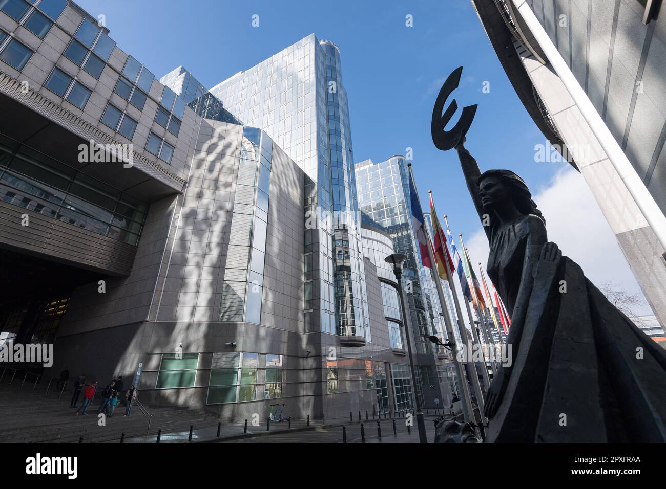 Altiero Spinelli building, bronze statue Europe from 1993 by May ...