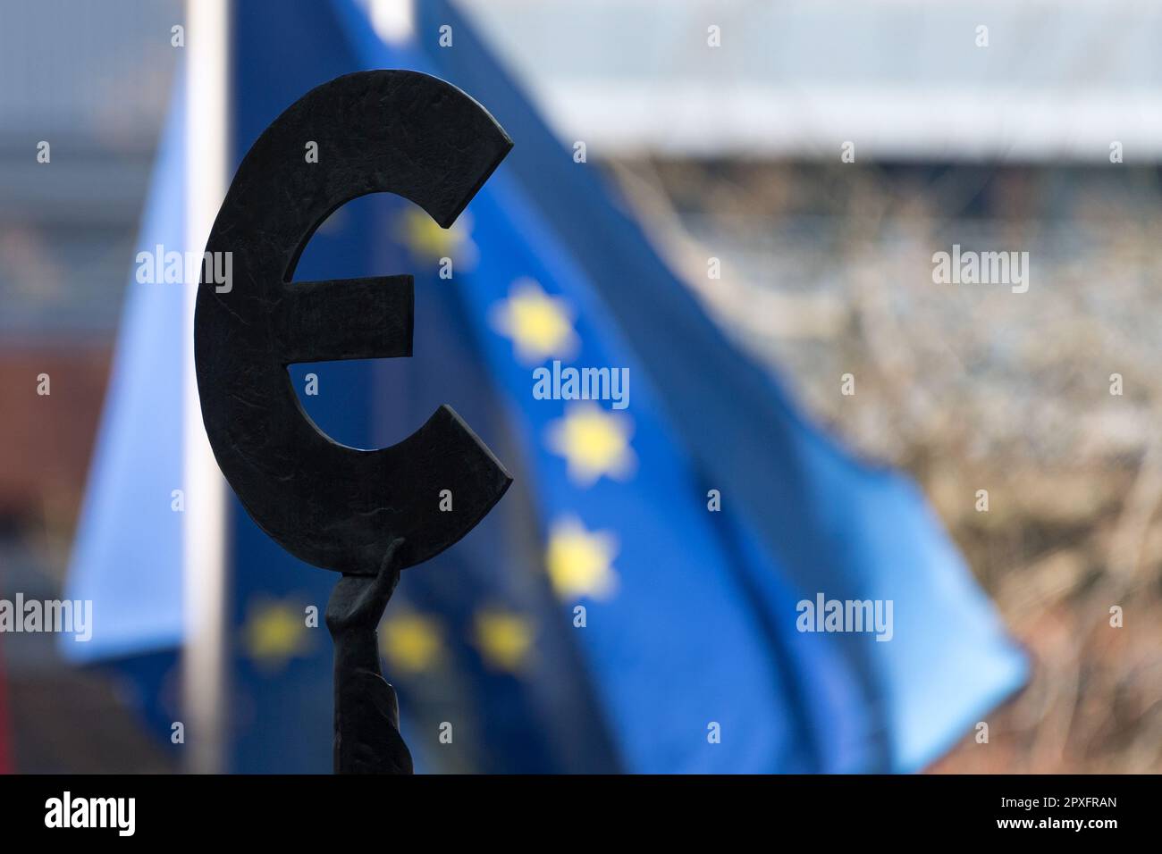 Bronze statue Europe from 1993 by May Claerhout, statue of Europa ...