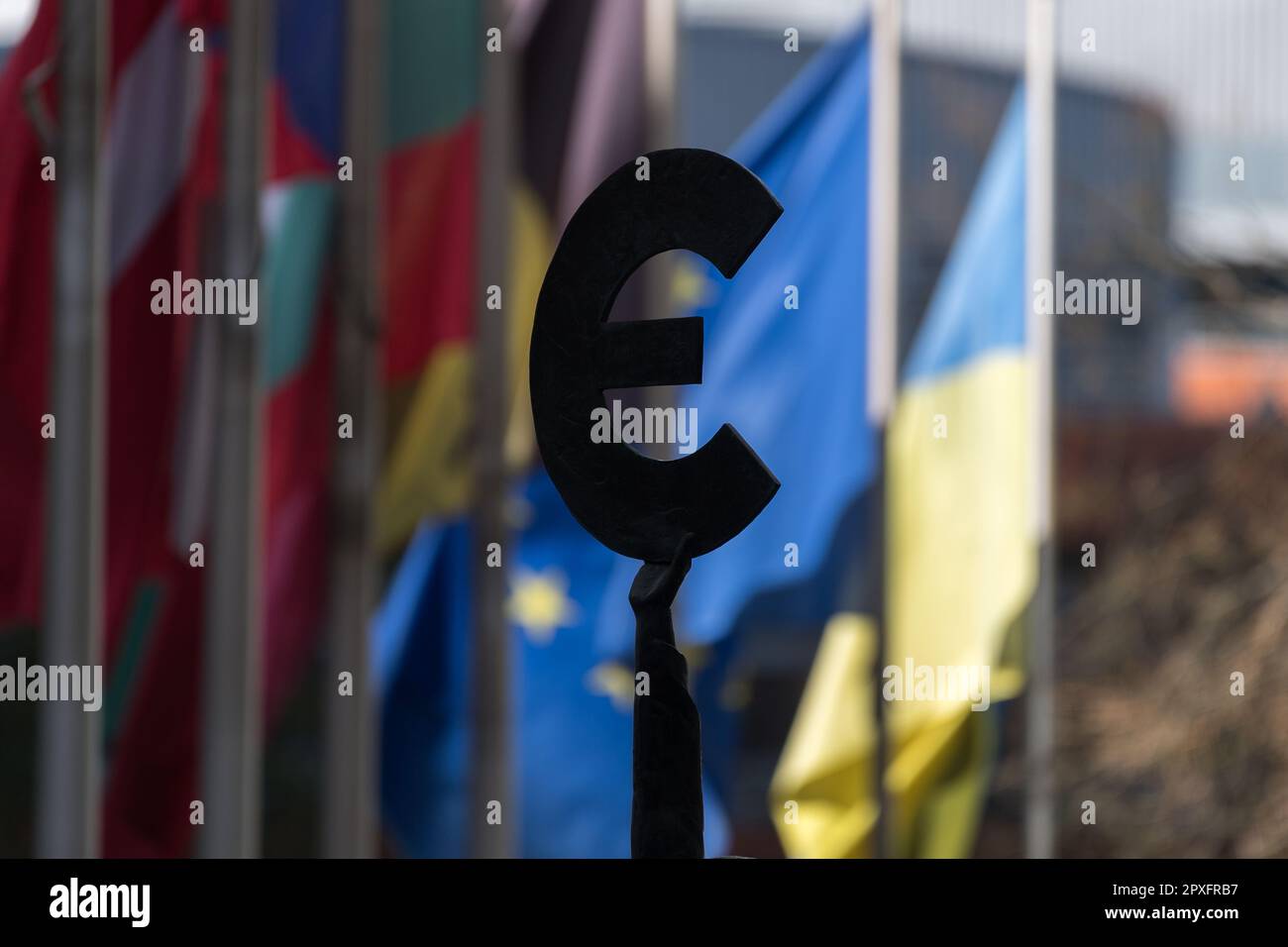 Bronze statue Europe from 1993 by May Claerhout, statue of Europa ...