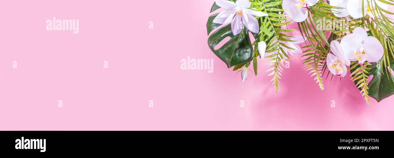 Pink colored summer vacation, travel and summer holiday background ...