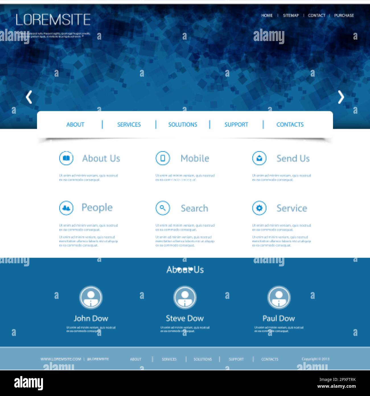 Website Template with Abstract Header Design Stock Vector Image & Art ...