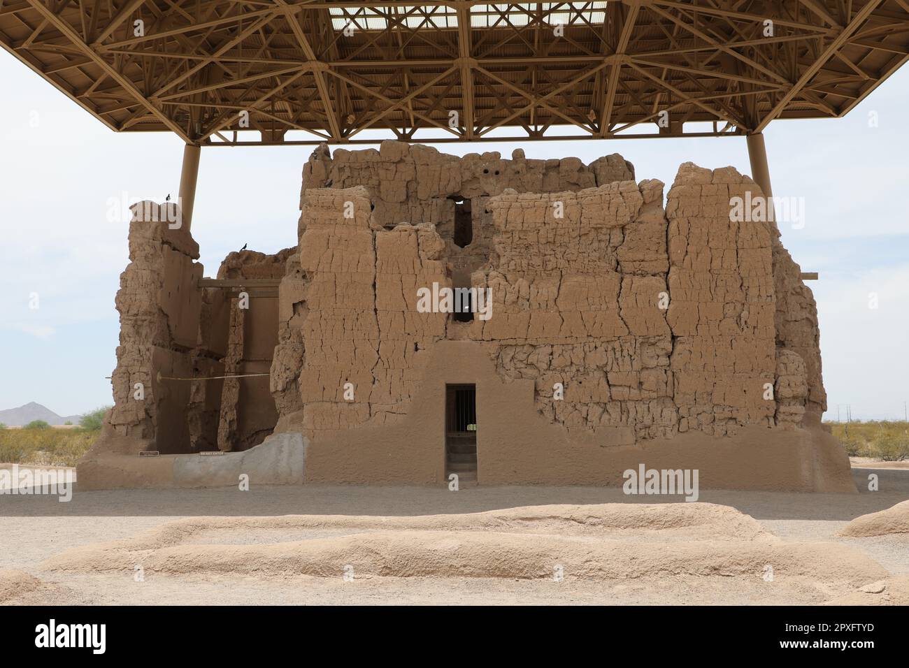 The "Great House" of Casa Grande ruins National Monument in Arizona, U ...