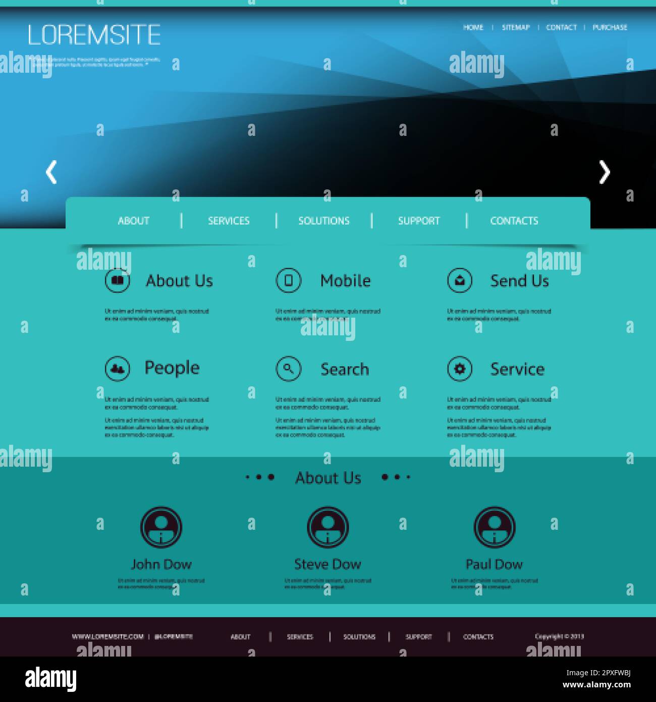 Website Template with Abstract Header Design Stock Vector Image & Art ...