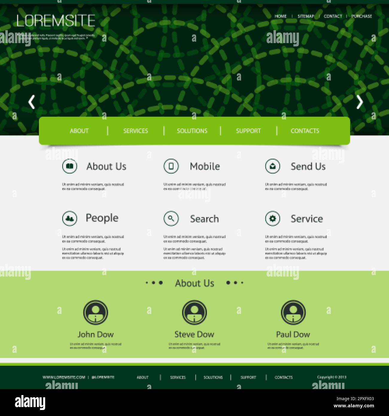 Website Template with Rings Header Design Stock Vector Image & Art - Alamy