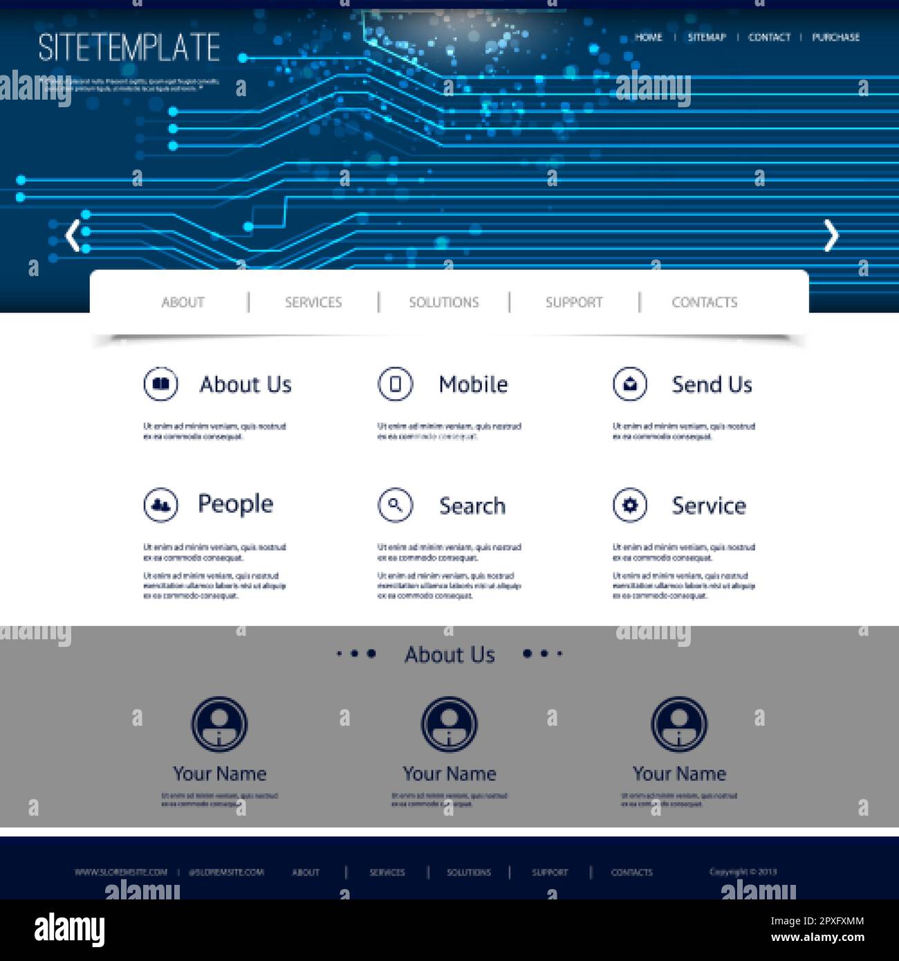 Website Design with Digital Connections Pattern Stock Vector Image ...