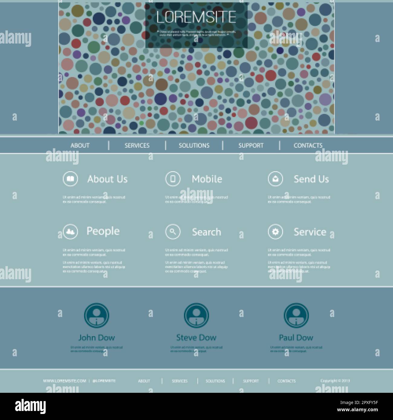 Website Template with Abstract Header Design - Colorful Dotted Pattern ...