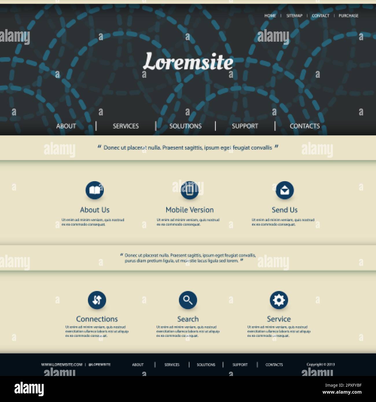 Website Template with Rings Header Design Stock Vector Image & Art - Alamy