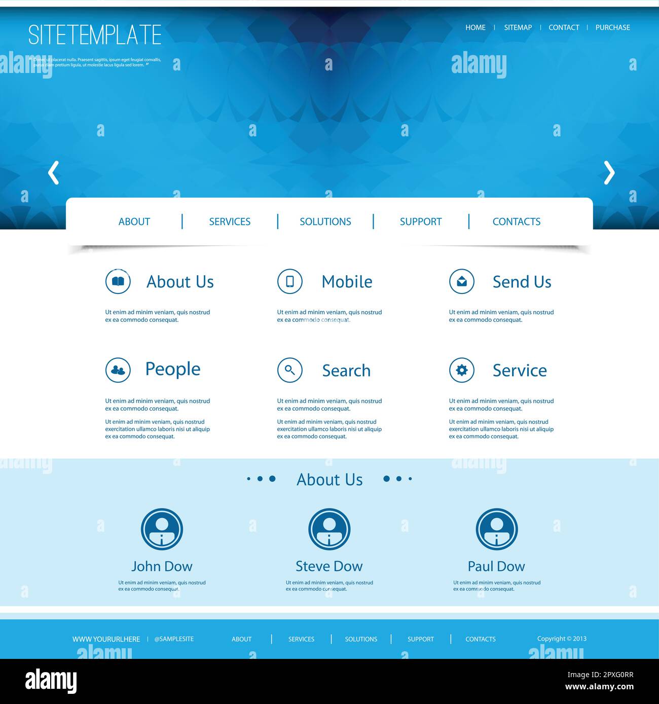 Website Template with Abstract Header Design Stock Vector Image & Art ...