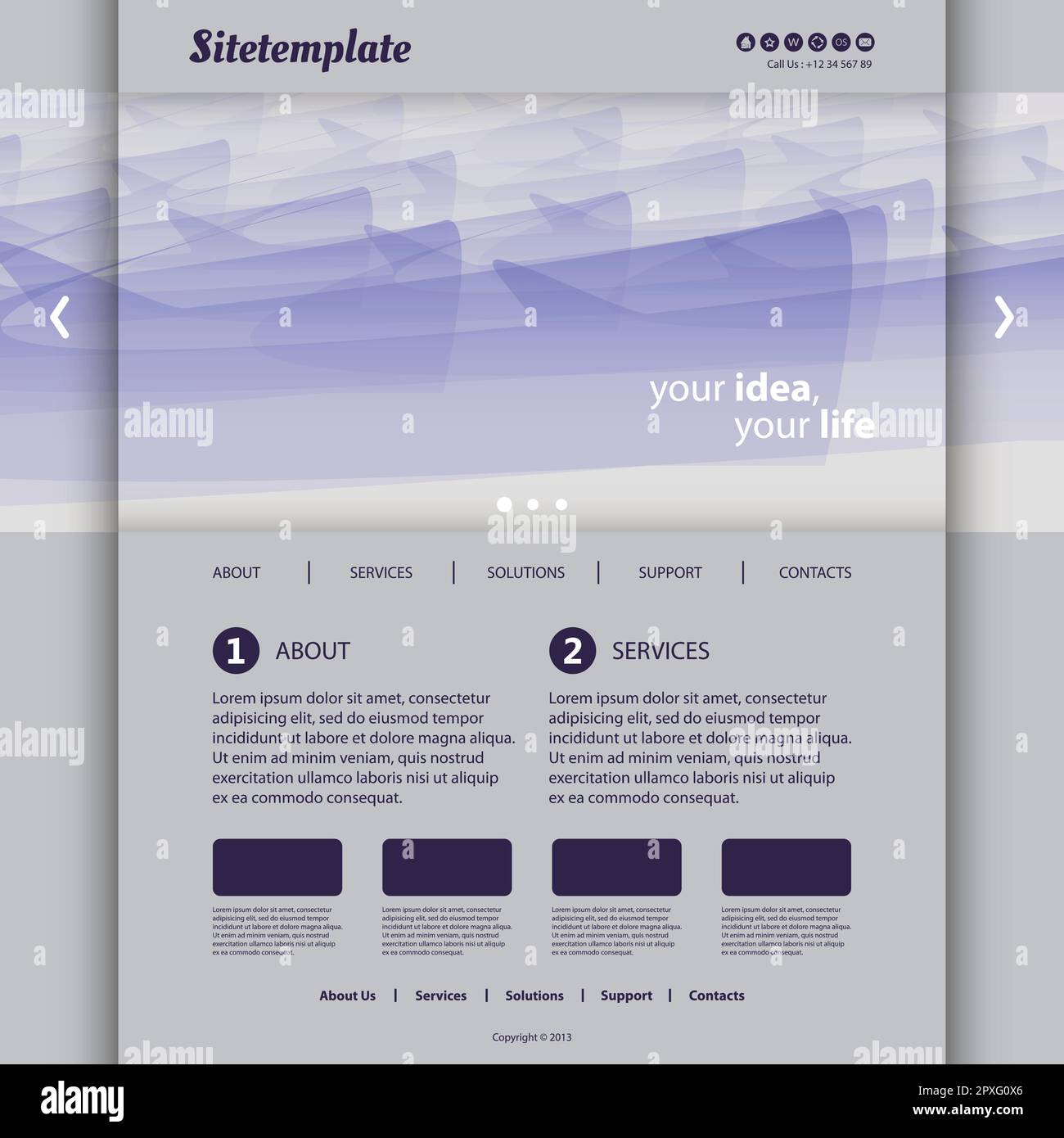 Website Template with Abstract Header Design Stock Vector Image & Art ...