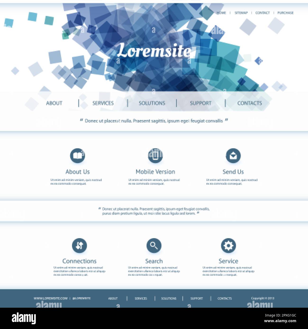 Website Template with Abstract Header Design Stock Vector Image & Art ...