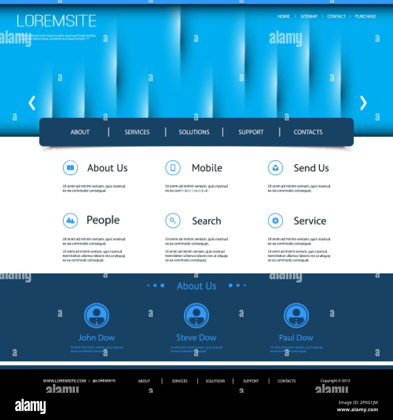 Website Template with Abstract Header Design Stock Vector Image & Art ...