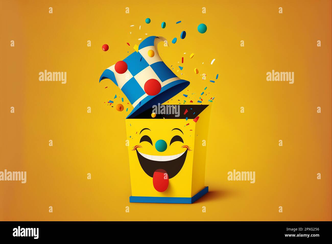 Clown jumping out box hi-res stock photography and images - Alamy