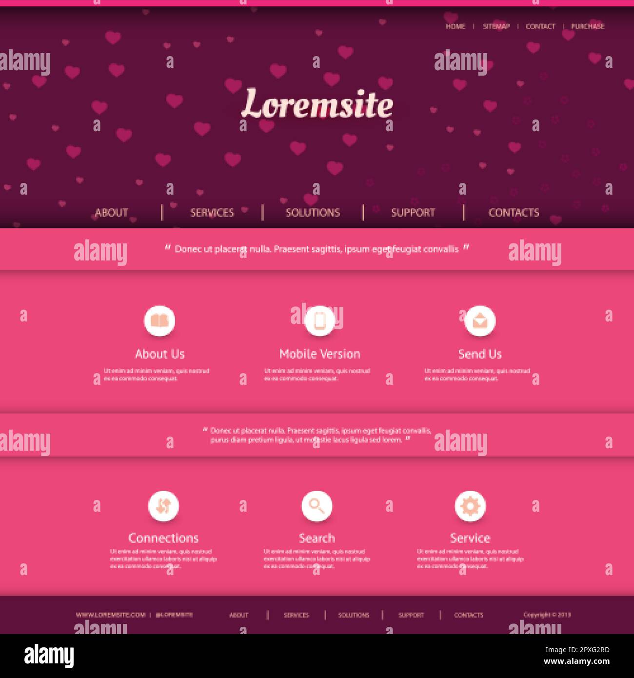 Website Template Design with Hearts Design Stock Vector Image & Art - Alamy