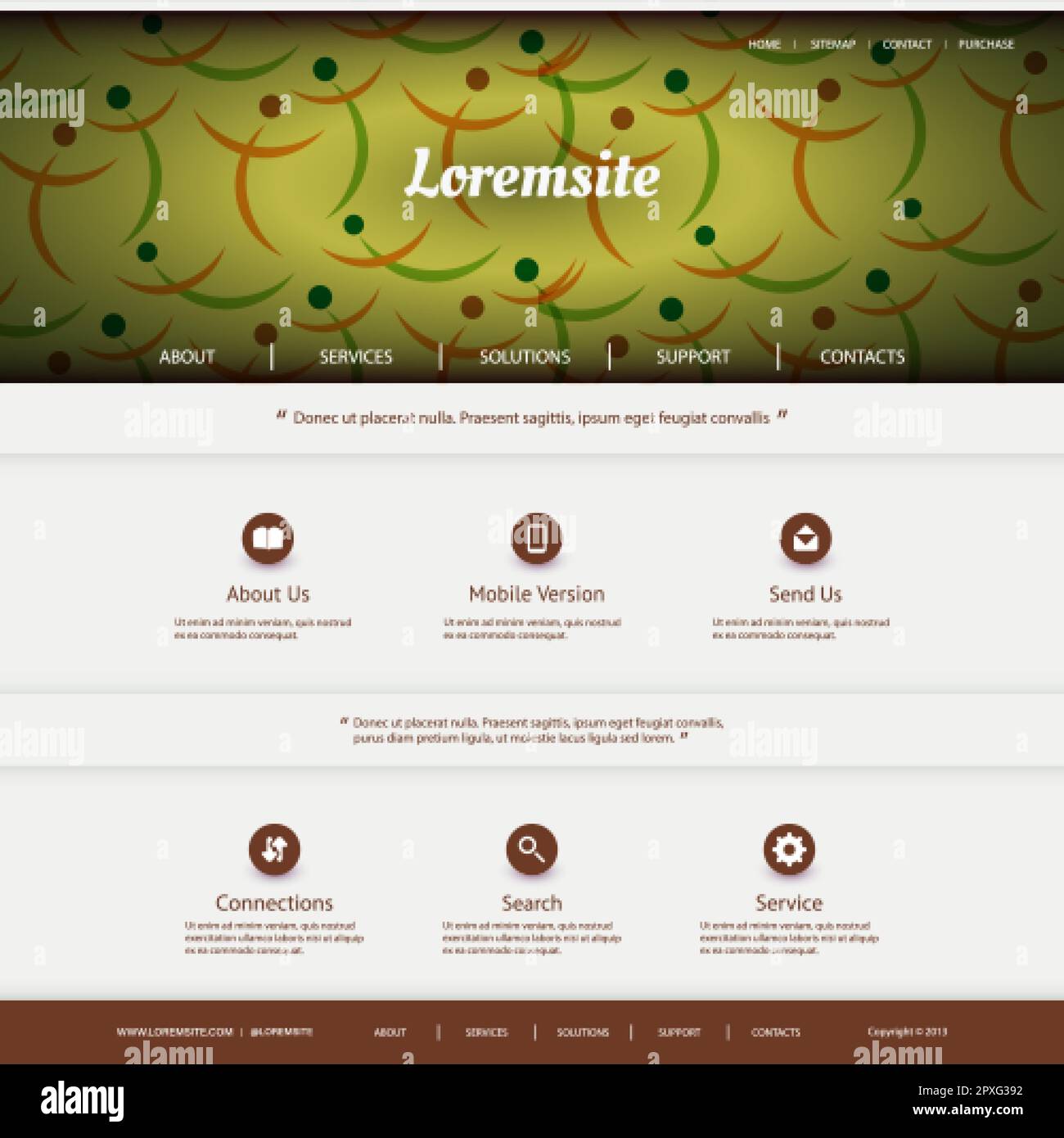 Website Template with Abstract Figures Silhouettes Stock Vector Image ...