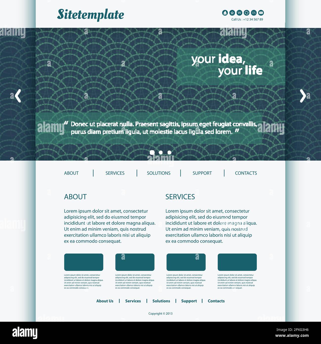 Website Template with Rings Mosaic Header Design Stock Vector Image ...