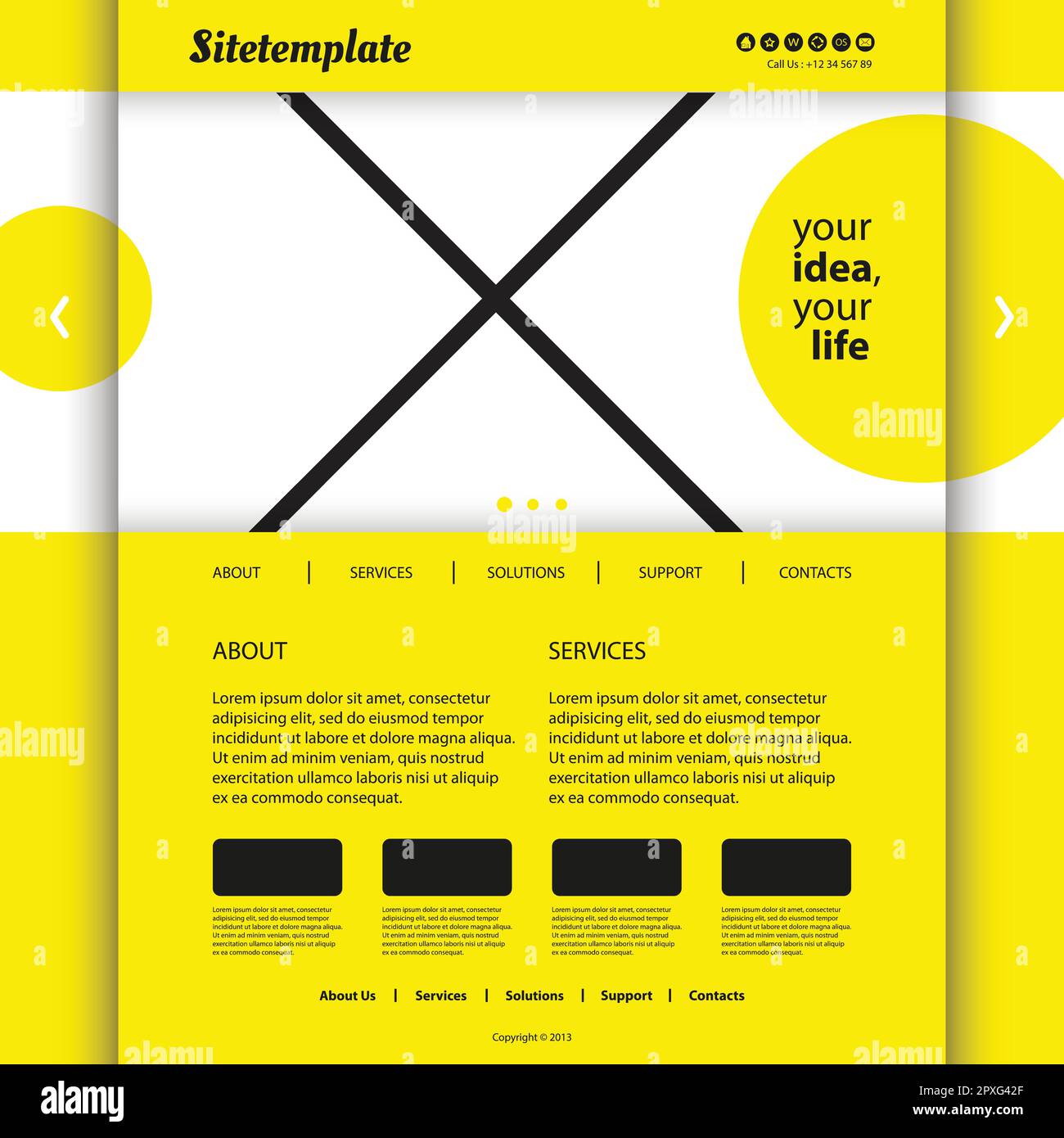 Website Template with Abstract Header Design Stock Vector Image & Art ...