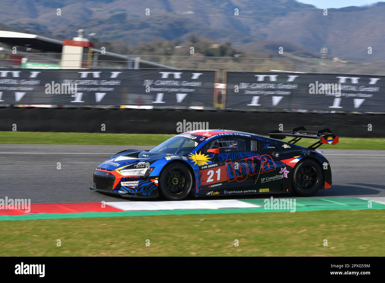Scarperia, 23 March 2023: Audi R8 LMS GT3 EVO II of Team HAAS RT driven ...