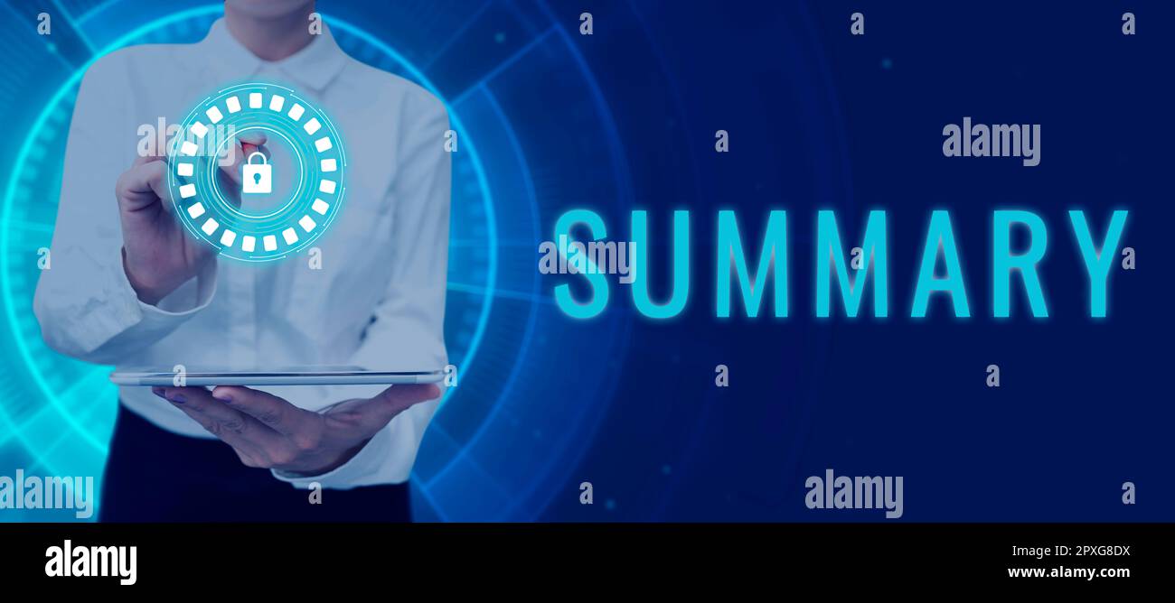 Conceptual display Summary, Conceptual photo Brief Statement Abstract ...