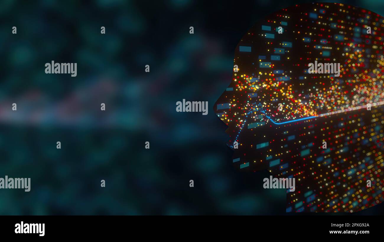 Head technology. Computer generated 3d render Stock Photo - Alamy