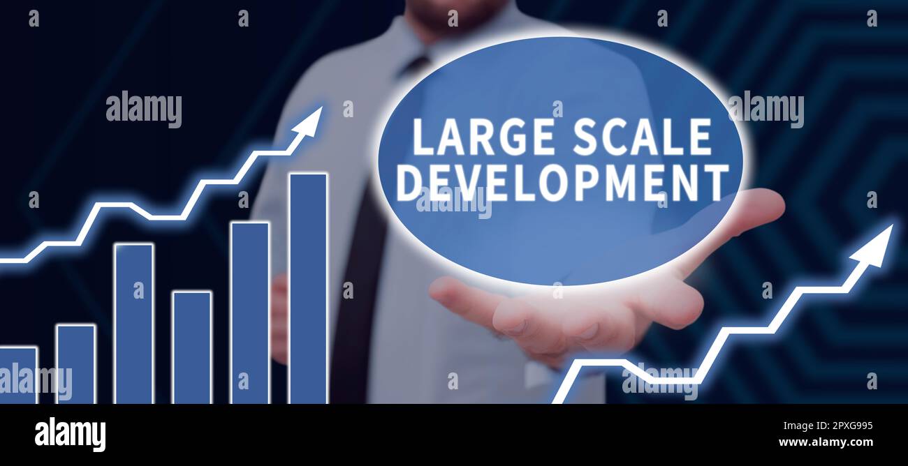 Text sign showing Large Scale Development, Word for very wide and ...
