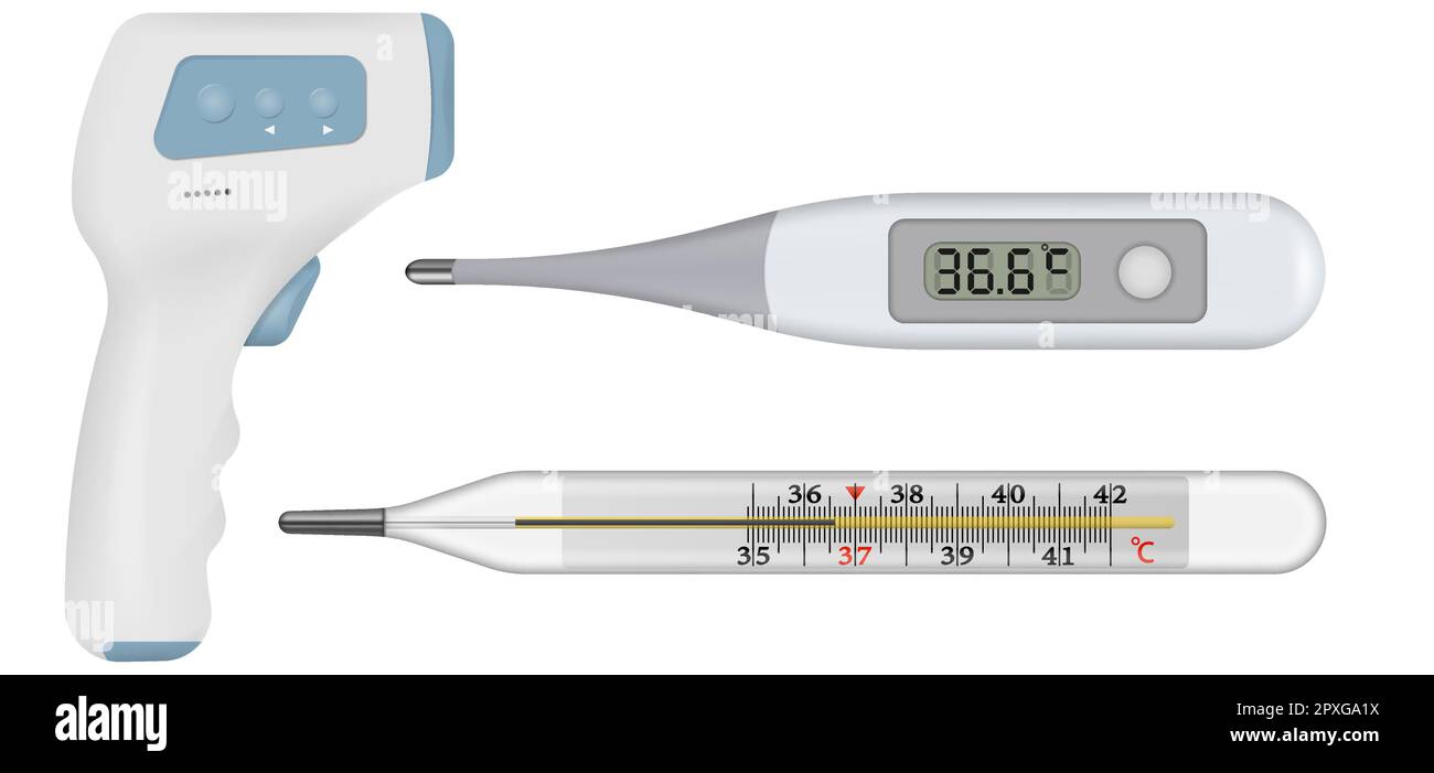 Isolated types of thermometers hi-res stock photography and images - Alamy