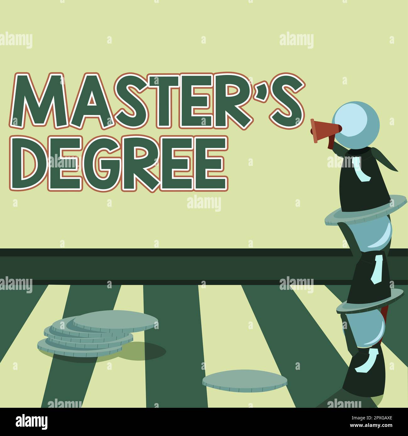 Text caption presenting Master's Degree, Concept meaning degree that is ...