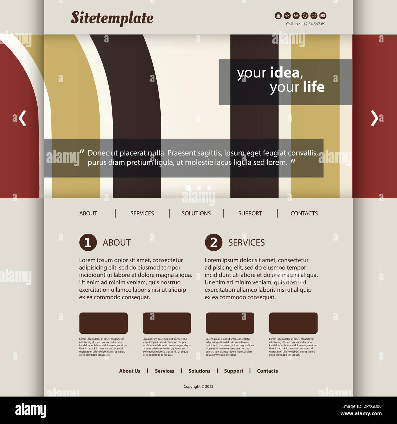 Abstract Colorful Retro Styled Website Design Template with Parallel ...