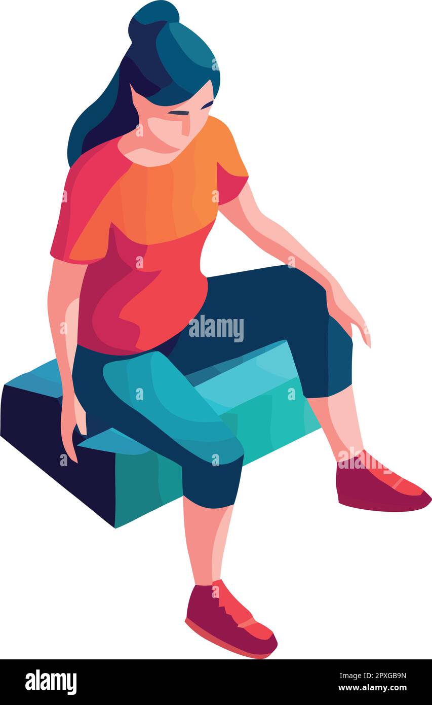 sporty woman sitting Stock Vector Image & Art - Alamy