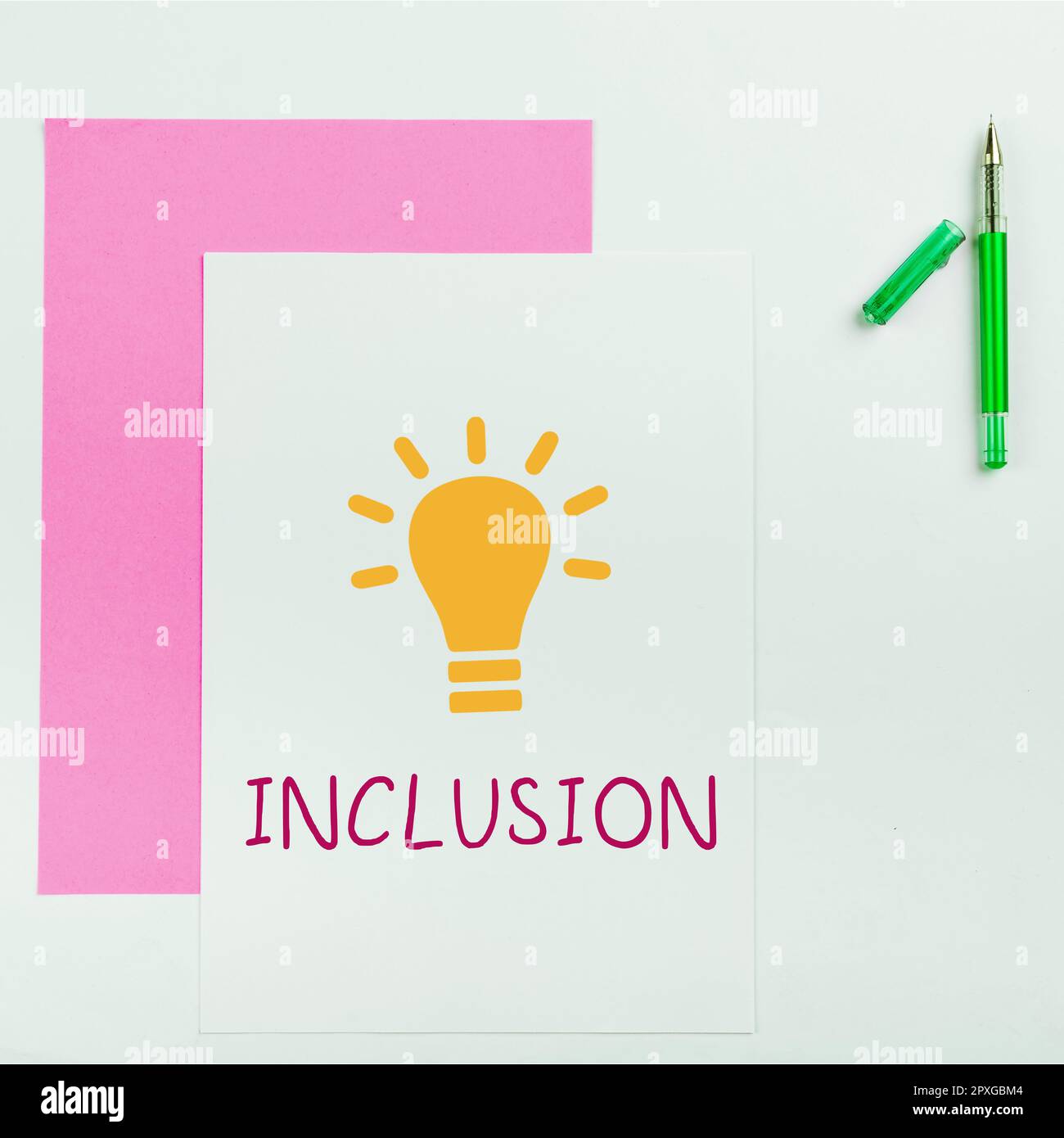 Text showing inspiration Inclusion, Business showcase action state ...