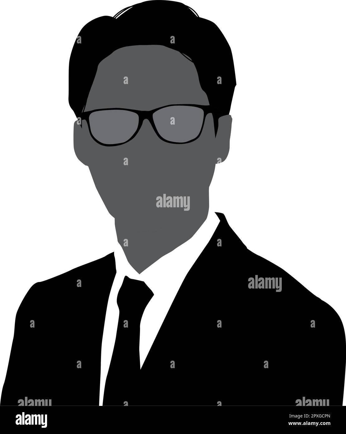 Silhouette vector icon of the upper body of several business man Stock ...