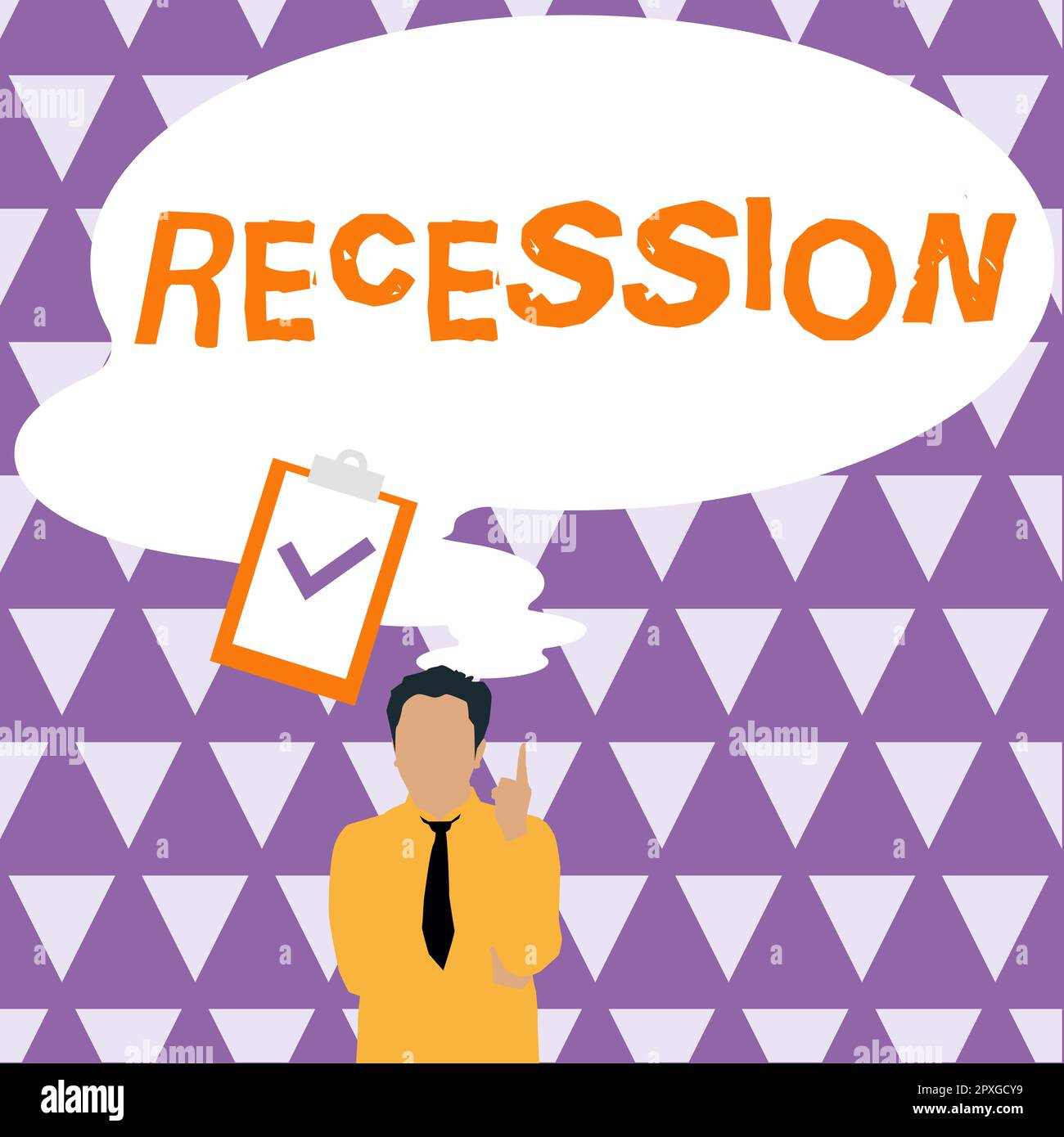 Sign displaying Recession, Business idea the process of progressive decrease in growing, period ...